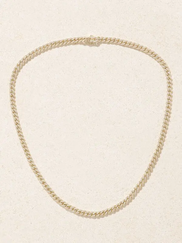 SYDNEY EVAN 14-karat Diamond Curb Link Necklace - Gold