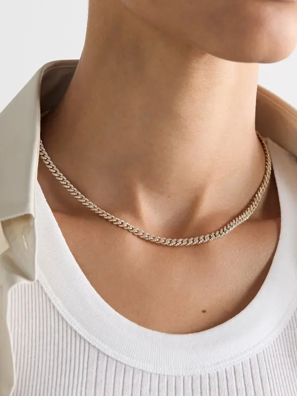 SYDNEY EVAN 14-karat Diamond Curb Link Necklace