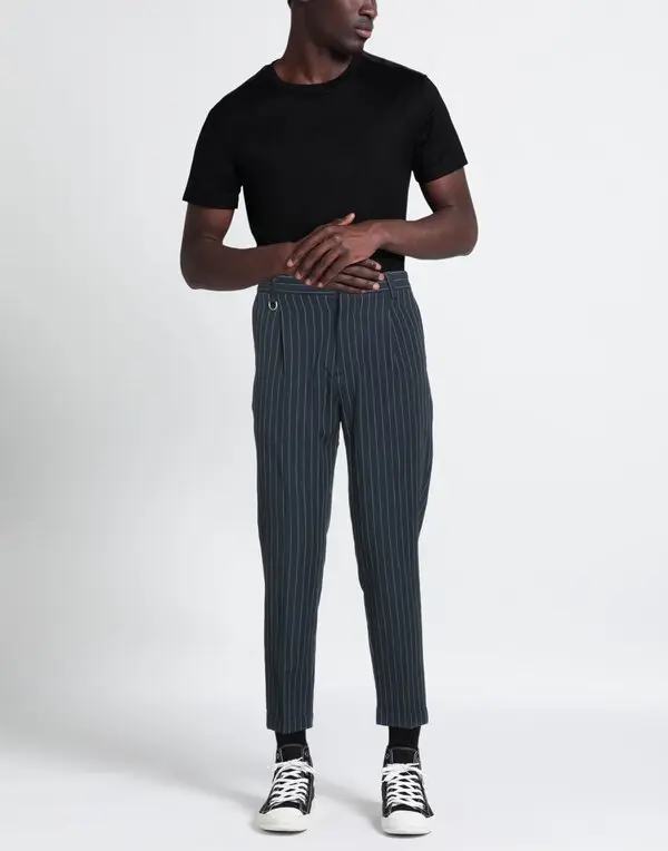PAOLO PECORA Pinstriped Slim-leg Pants - Navy