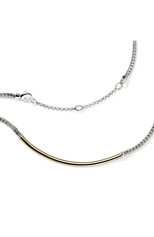 John Hardy Sterling Black Diamond Pavé Chain Necklace - Silver/ Gold