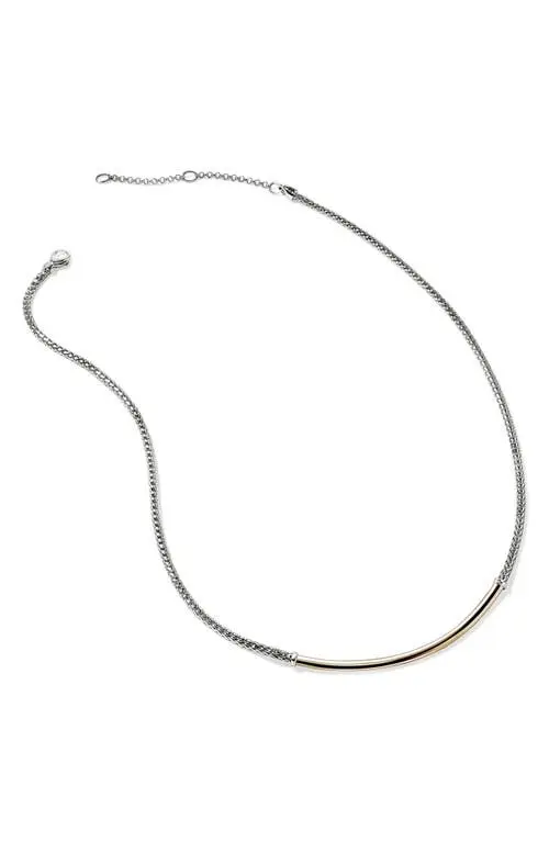 John Hardy Sterling Black Diamond Pavé Chain Necklace - Silver/ Gold