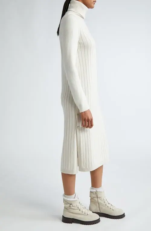 Eleventy Long Sleeve Virgin Wool & Cashmere Turtleneck Sweater Dress