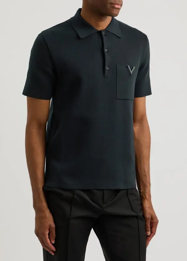 Valentino Garavani Logo Cotton-blend Polo Shirt