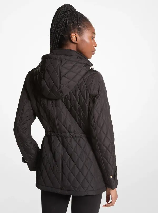 Michael Kors Quilted Hooded Jacket - Black