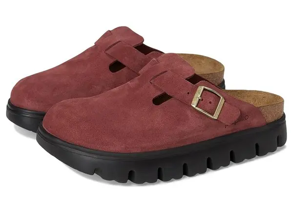 BIRKENSTOCK Boston Chunky Clog Suede Sandals - Brown