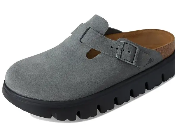 BIRKENSTOCK Boston Chunky Suede Clogs - Gray