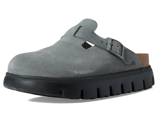 BIRKENSTOCK Boston Chunky Suede Clogs - Gray
