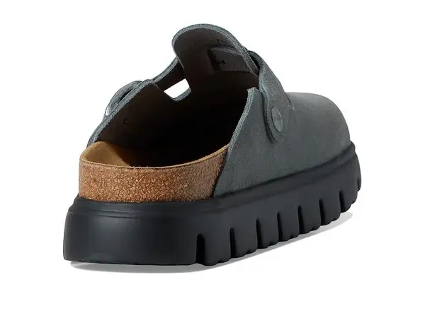 BIRKENSTOCK Boston Chunky Suede Clogs - Gray