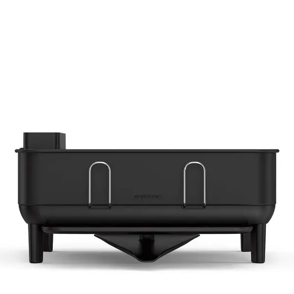 SIMPLEHUMAN Compact Steel Frame Dish Drying Rack With Swivel Spout Drain - Matte Blac