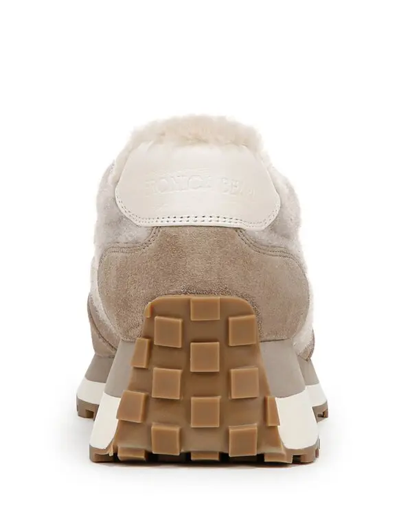Veronica Beard Valentina 3 Shearling Sneakers - Cobblestone