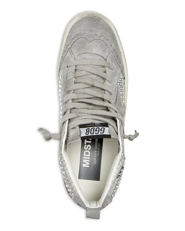 GOLDEN GOOSE Mid Star Embellished Mid Top Sneakers - Silver