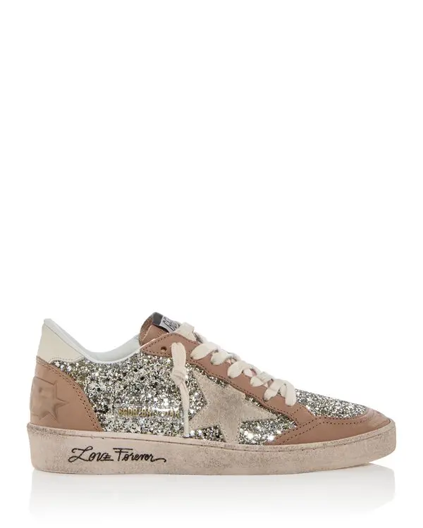 GOLDEN GOOSE Ball Star Low Top Sneakers - Platinum