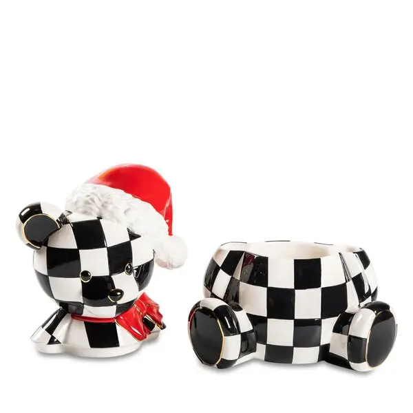 MACKENZIE-CHILDS Courtly Santa Bear Cookie Jar