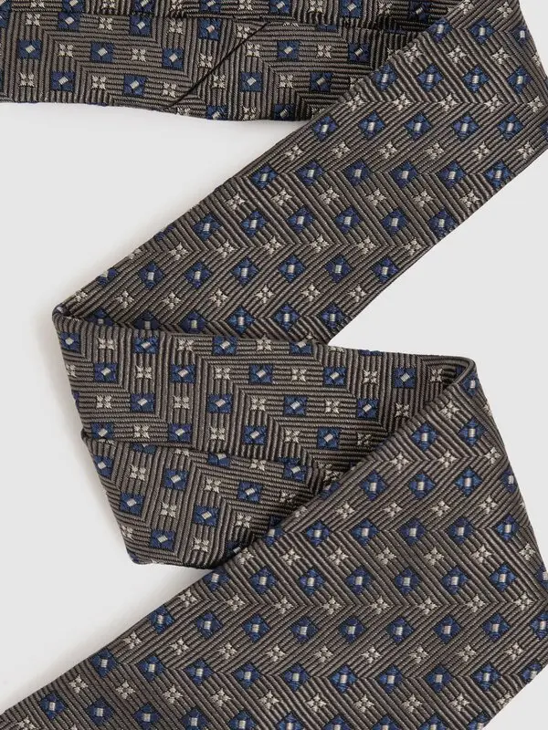 REISS Pelosa Floral Neck Tie - Grey