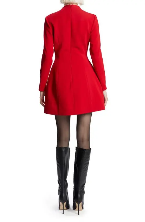 Bardot Delphi Long Sleeve Mini Dress - Deep Red