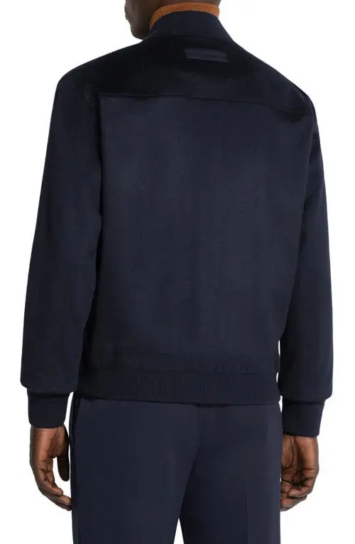 Zegna Oasi Cashmere Elements Water Repellent Bomber Jacket - Navy