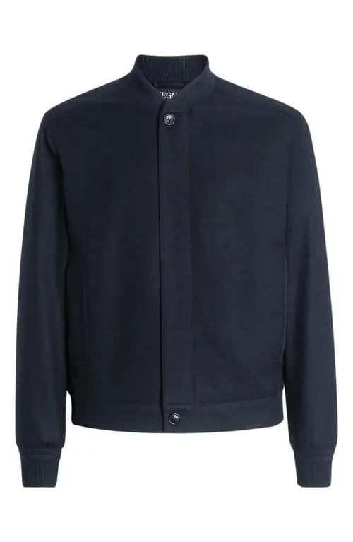 Zegna Oasi Cashmere Elements Water Repellent Bomber Jacket - Navy
