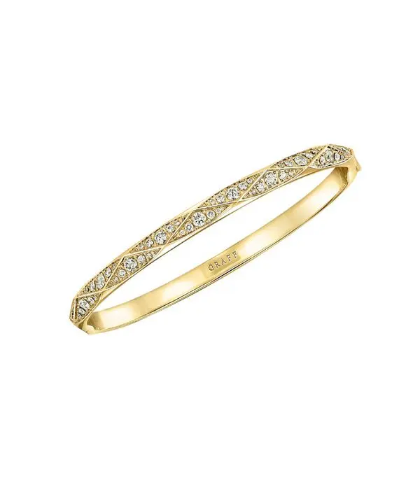 Graff Laurence Signature Pavé Diamond Bangle - Yellow Gold
