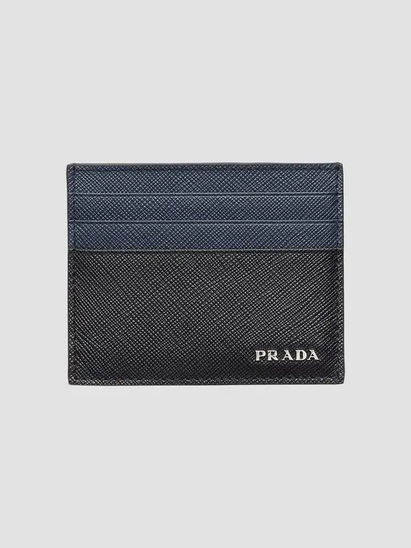 Prada Saffiano Leather Card Holder - Black