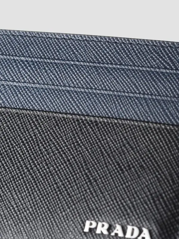 Prada Saffiano Leather Card Holder - Black