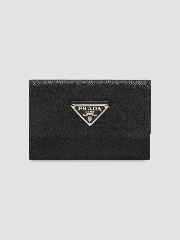 Prada Saffiano Leather Card Holder - Black