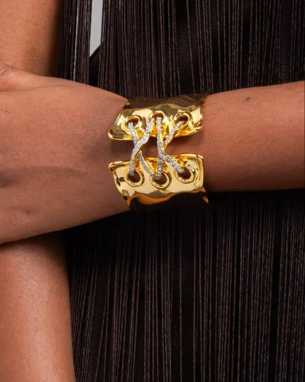 Alexis Bittar Solanales Lace Up Cuff Bracelet - Gold