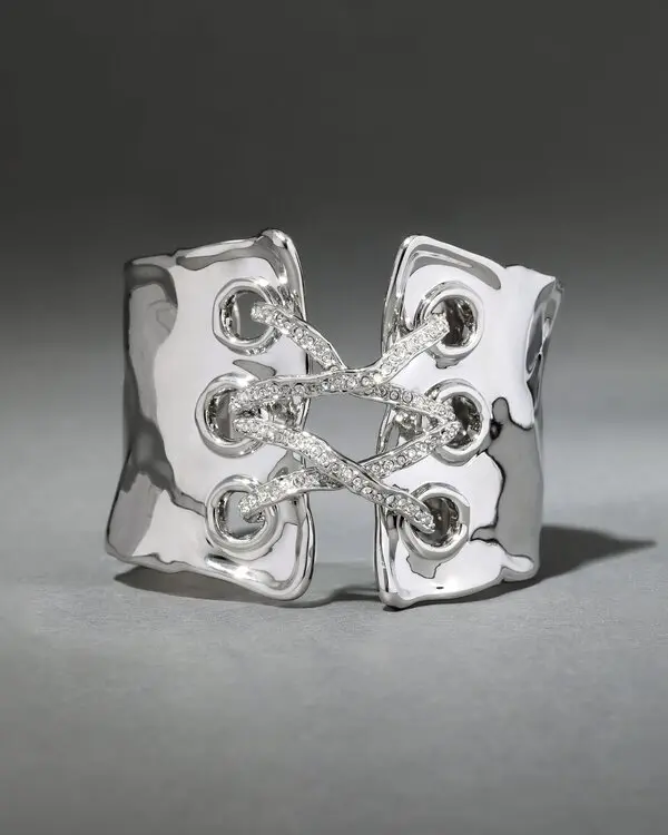 Alexis Bittar Solanales Lace Up Cuff Bracelet - Silver
