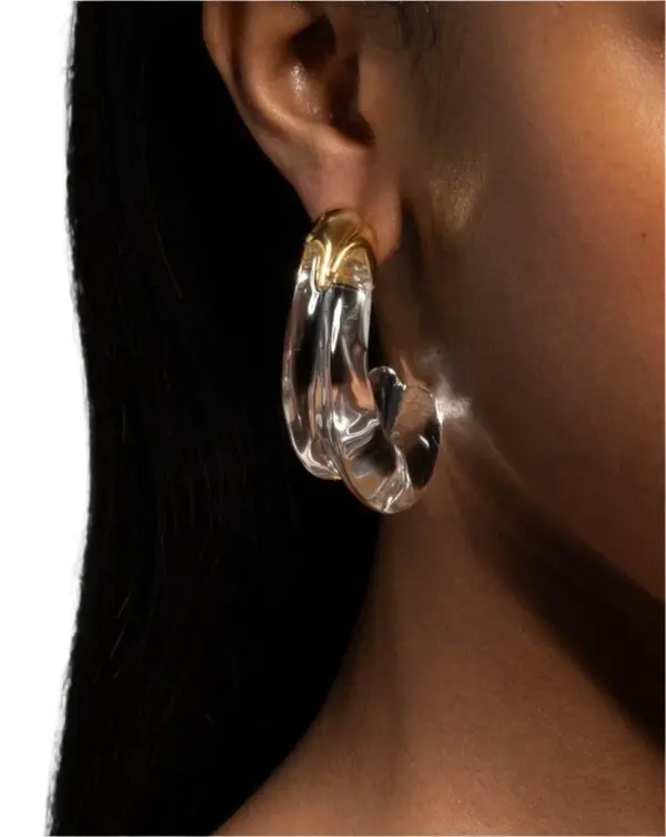 Alexis Bittar Liquid Lucite Wave Hoop Earrings