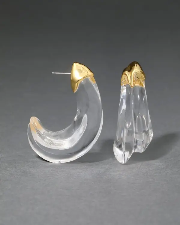 Alexis Bittar Liquid Lucite Wave Hoop Earrings