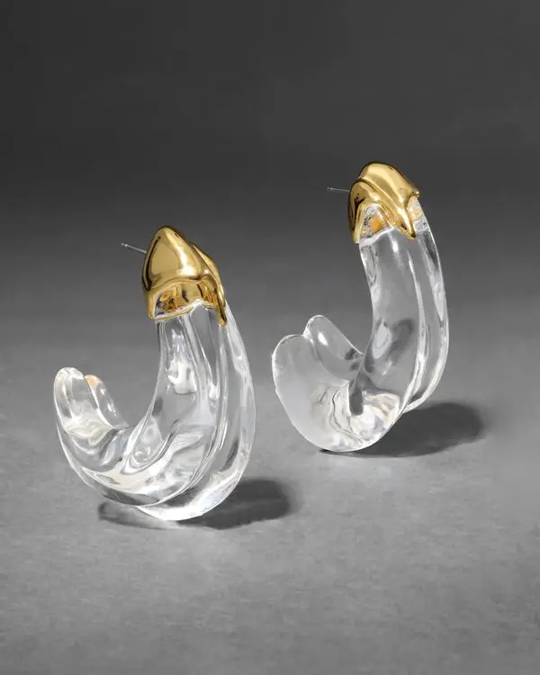 Alexis Bittar Liquid Lucite Wave Hoop Earrings