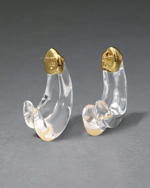 Alexis Bittar Liquid Lucite Wave Hoop Earrings