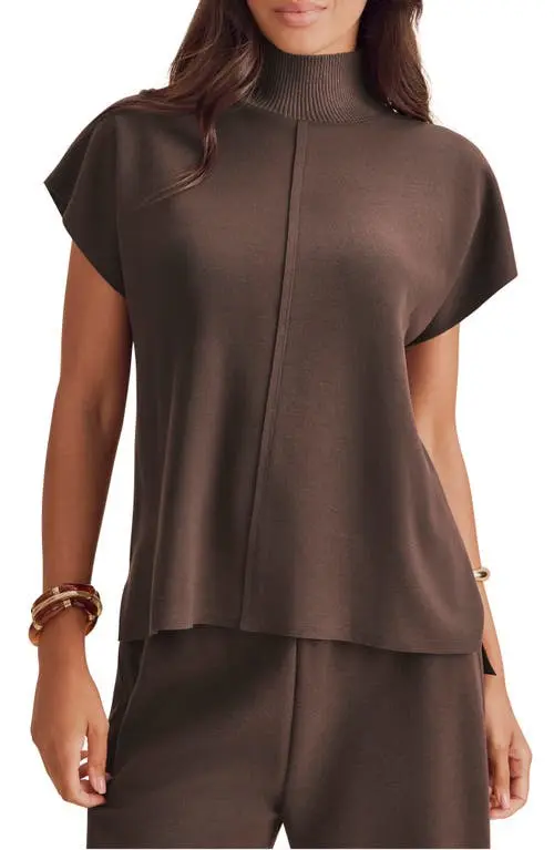 Splendid Winslow Mock Neck Pullover - Java Brown