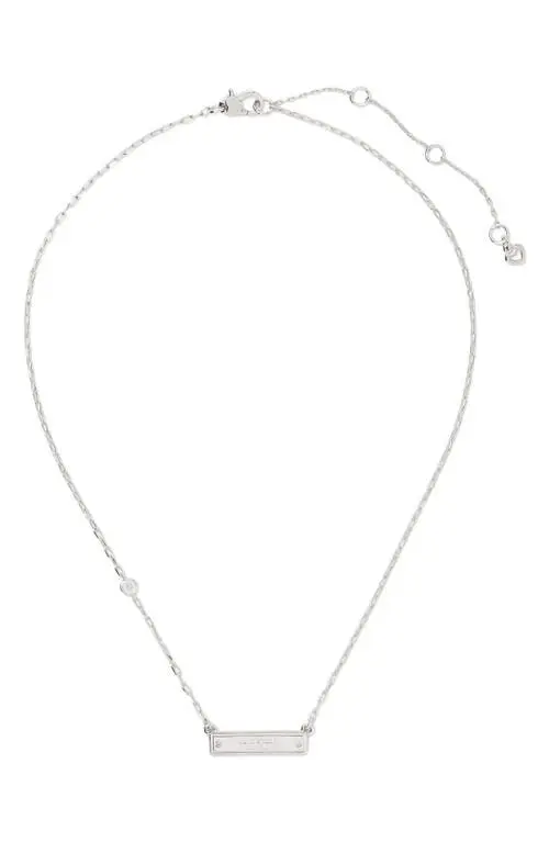 Kate Spade New York Sam Icon Bar Necklace - Clear/silver.