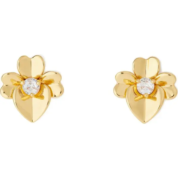 Kate Spade New York Precious Pansy Stud Earrings - Gold.