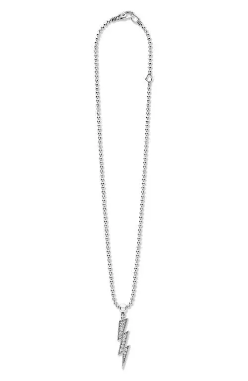 Lagos Caviar Spark Lightning Bolt Diamond Pendant Necklace