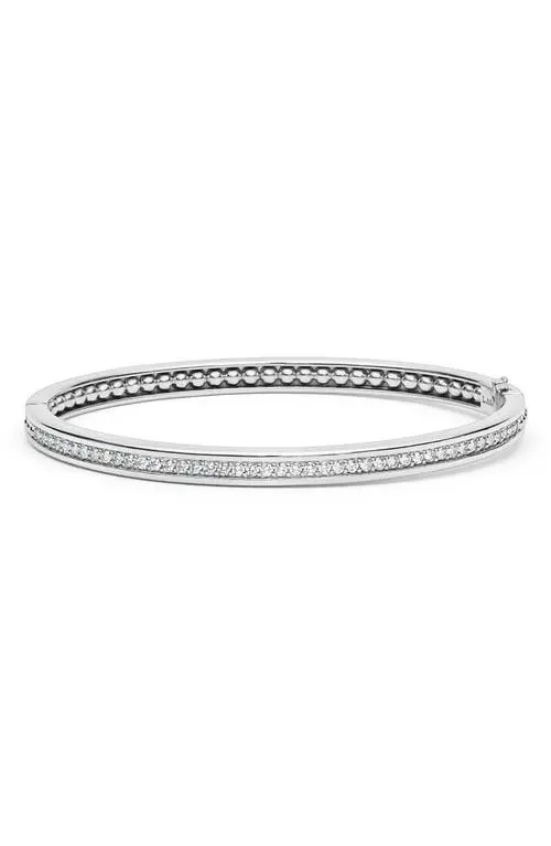 Lagos Caviar Spark Diamond Bangle Bracelet - Silver