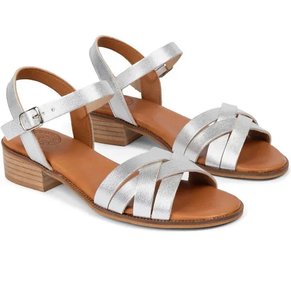 Penelope Chilvers Shepherdess Ankle Strap Sandal - Silver