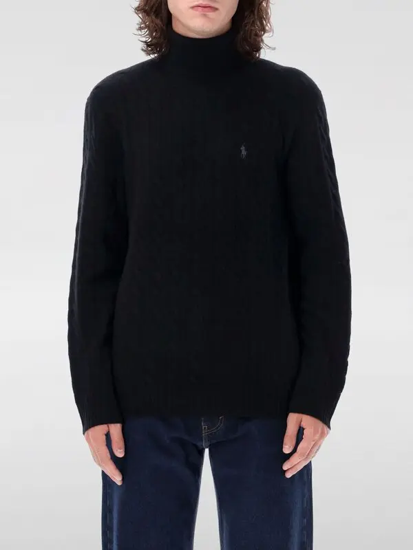 Polo Ralph Lauren Cable Knit Turtleneck Sweater - Black