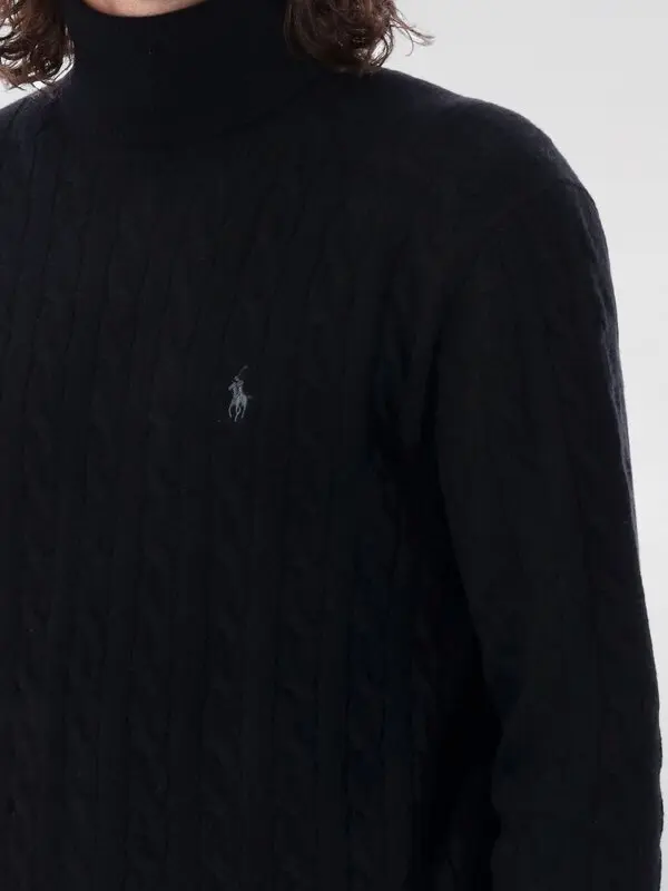 Polo Ralph Lauren Cable Knit Turtleneck Sweater - Black