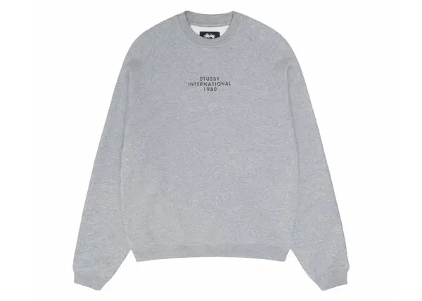 StÜssy Raglan Sleeve Crewneck - Grey Heather