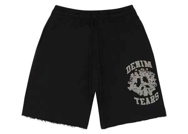 DENIM TEARS Denim University Sweat Shorts - Black