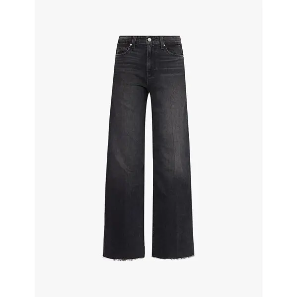Paige Anessa Wide-leg Jeans - Viper Black Distressed