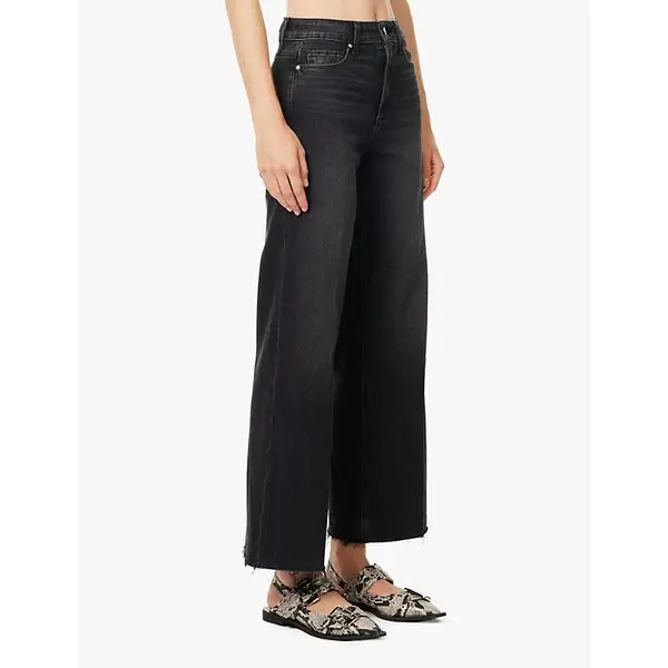 Paige Anessa Wide-leg Jeans - Viper Black Distressed