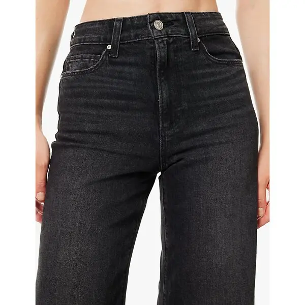 Paige Anessa Wide-leg Jeans - Viper Black Distressed