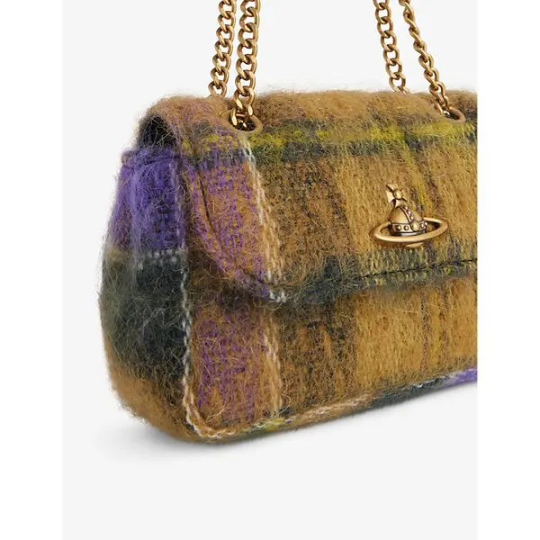 Vivienne Westwood Check-Print Wool-Blend Cross-Body Bag In