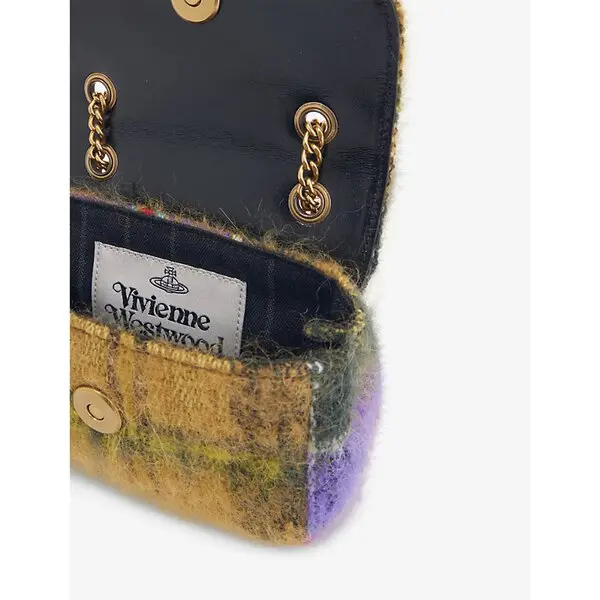 Vivienne Westwood Check-Print Wool-Blend Cross-Body Bag In