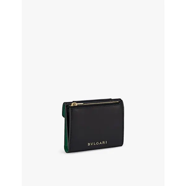 BVLGARI Serpenti Forever Compact Leather Wallet - Black