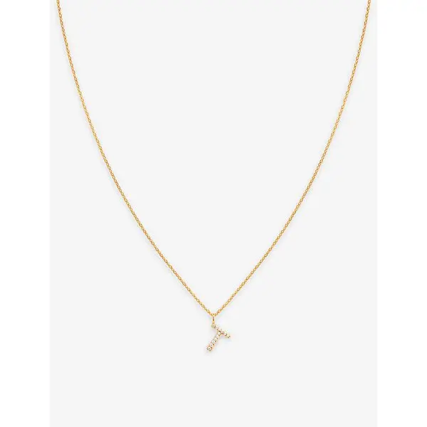 ASTRID & MIYU Initial Pendant Necklace - 18ct Gold