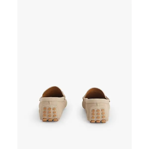 Gucci Monogram-pattern Leather Loafers - Oatmeal