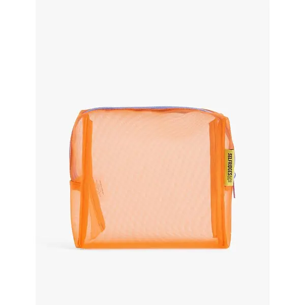 SELFRIDGES Embroidered-tag Sheer Nylon Wash Bag